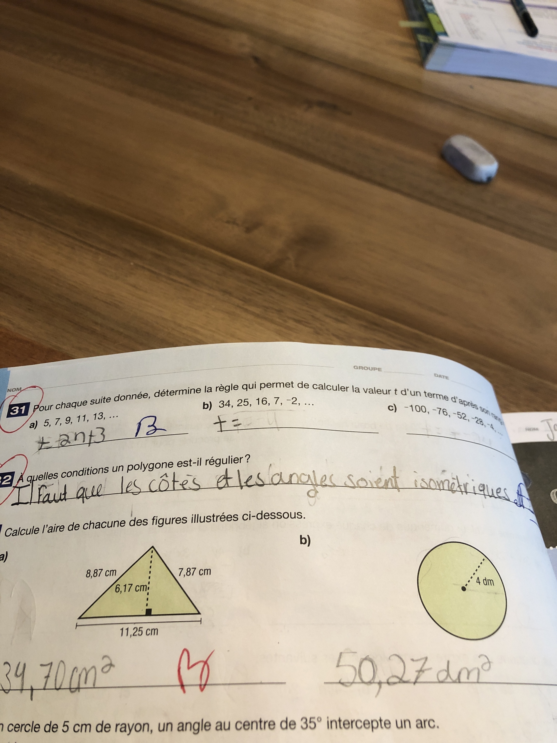 Bonjour!! Au 31 b et c je n’arrive pas à trouver comment — Alloprof